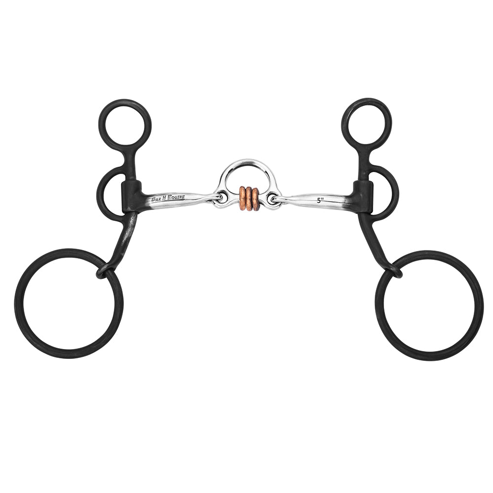 BAR H EQUINE Western Antique Cowboy Shank Bit with Copper Roller Mouth ...